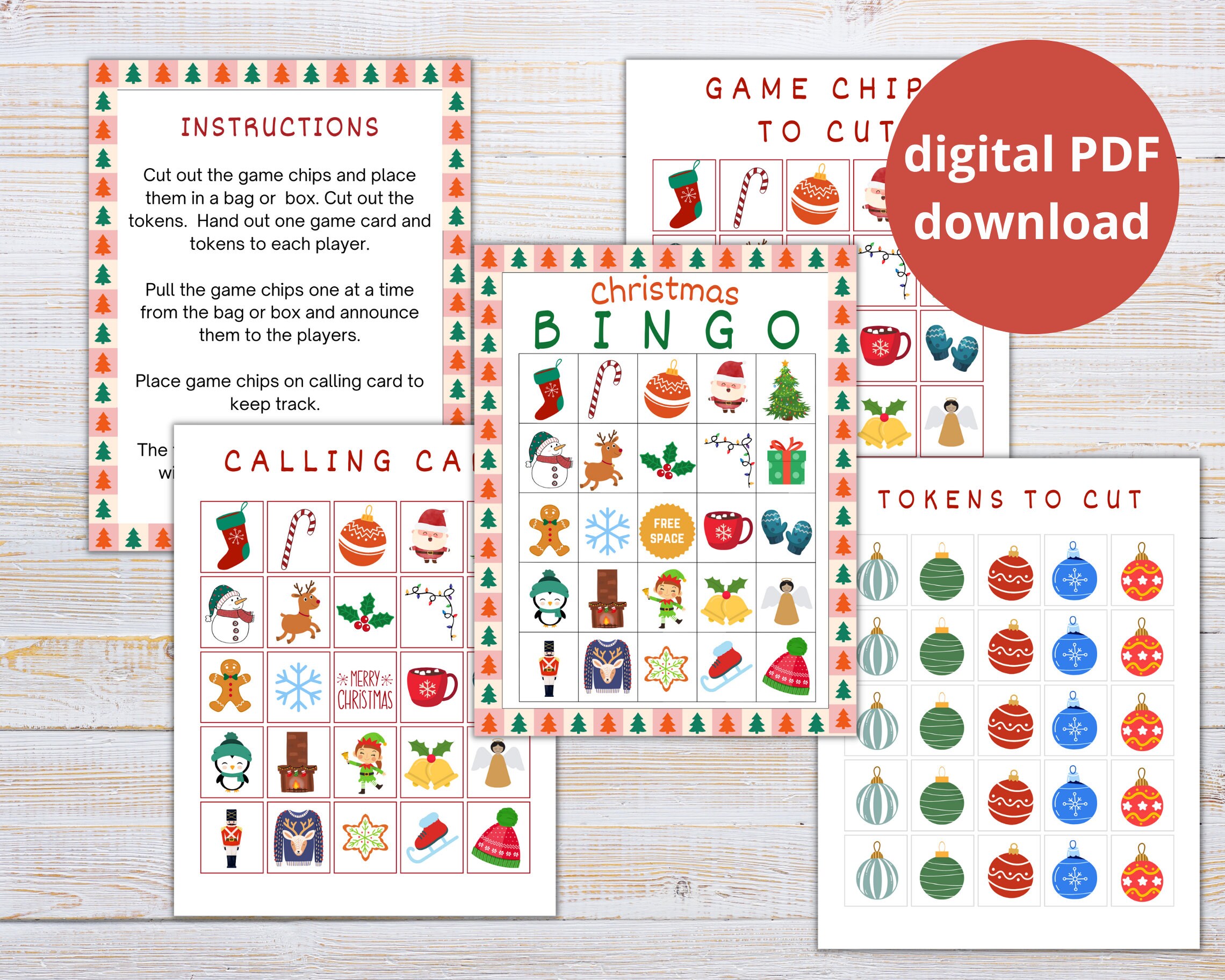 Printable Christmas Bingo Christmas Activity for Kids 35 Unique Bingo ...
