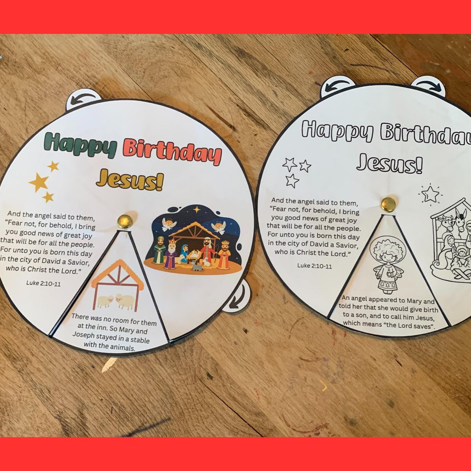 Christian Christmas Nativity Coloring Wheel | Birth of Jesus Story ...