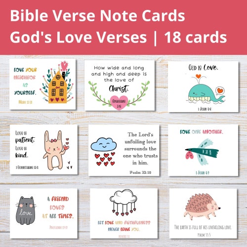 God's Love Bible Verse Note Cards Printable Scripture - Etsy