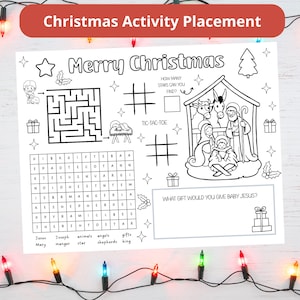 Nativity Christmas Activity Placement | Christmas Coloring Sheet ...
