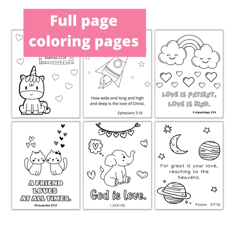 God's Love Coloring Pages | Valentines Coloring Cards | Bible Verses ...
