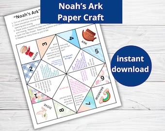 Noah's Ark Bible Story Activity, Sunday School Craft, Fortune Teller ...