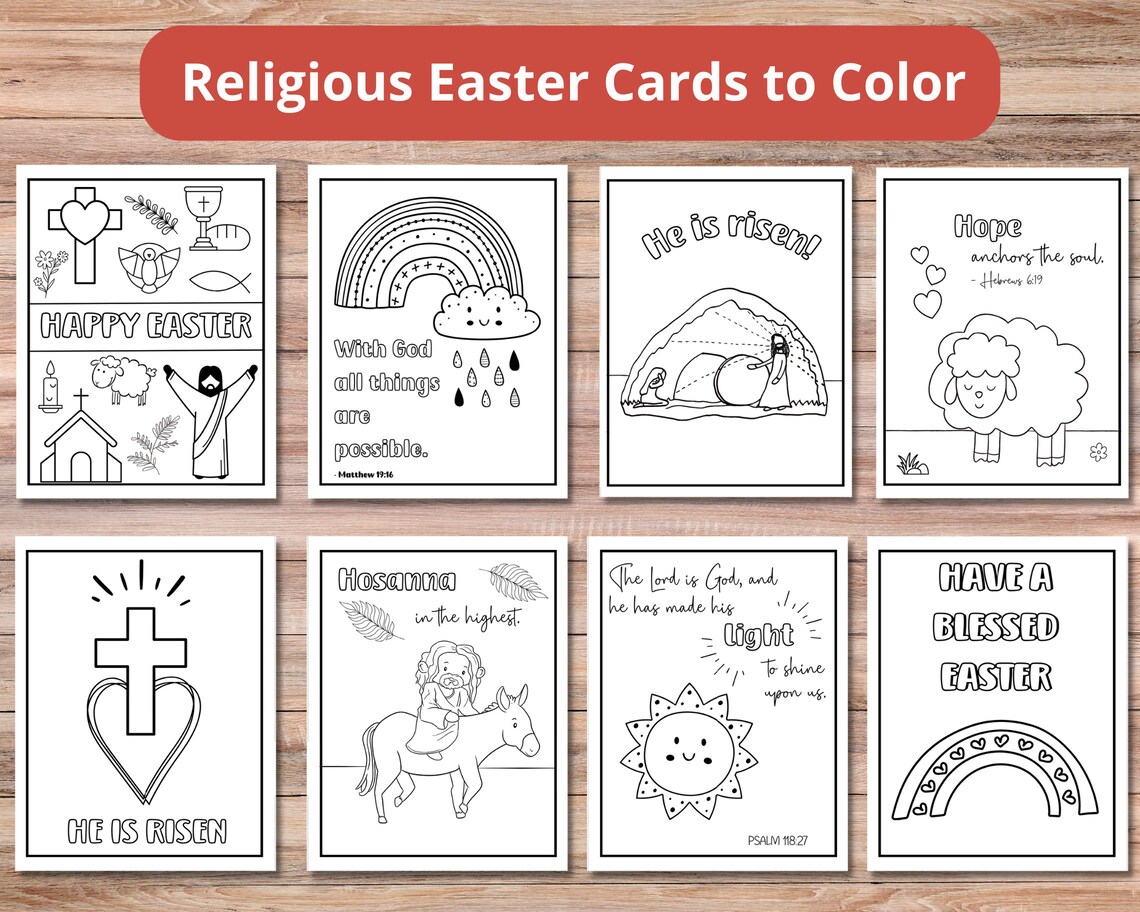 Printable Easter Cards to Color | Religious Easter Cards | Christian ...