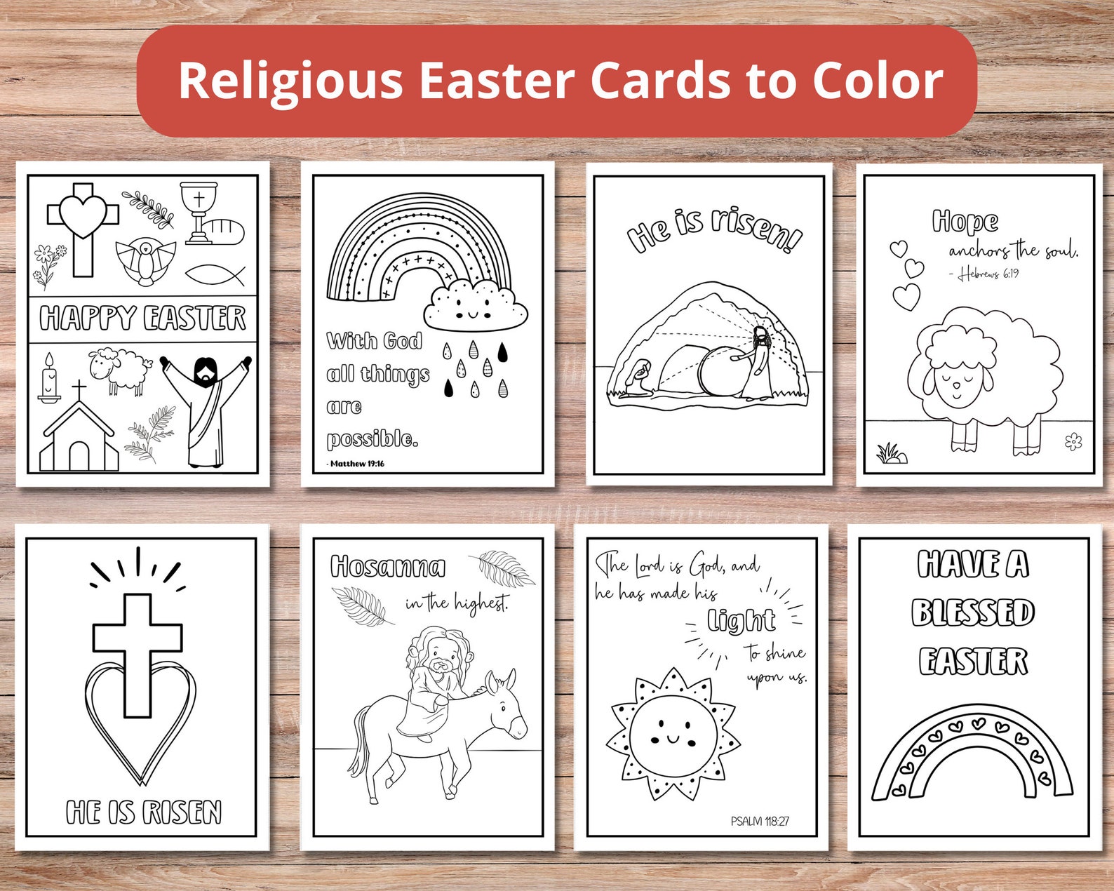 Printable Easter Cards to Color | Religious Easter Cards | Christian ...