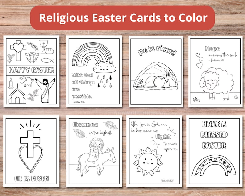 Printable Easter Cards to Color | Religious Easter Cards | Christian ...
