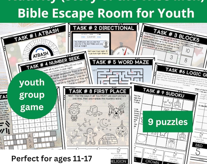 Parable of the Hidden Treasure Bible Story Escape Room | Printable ...