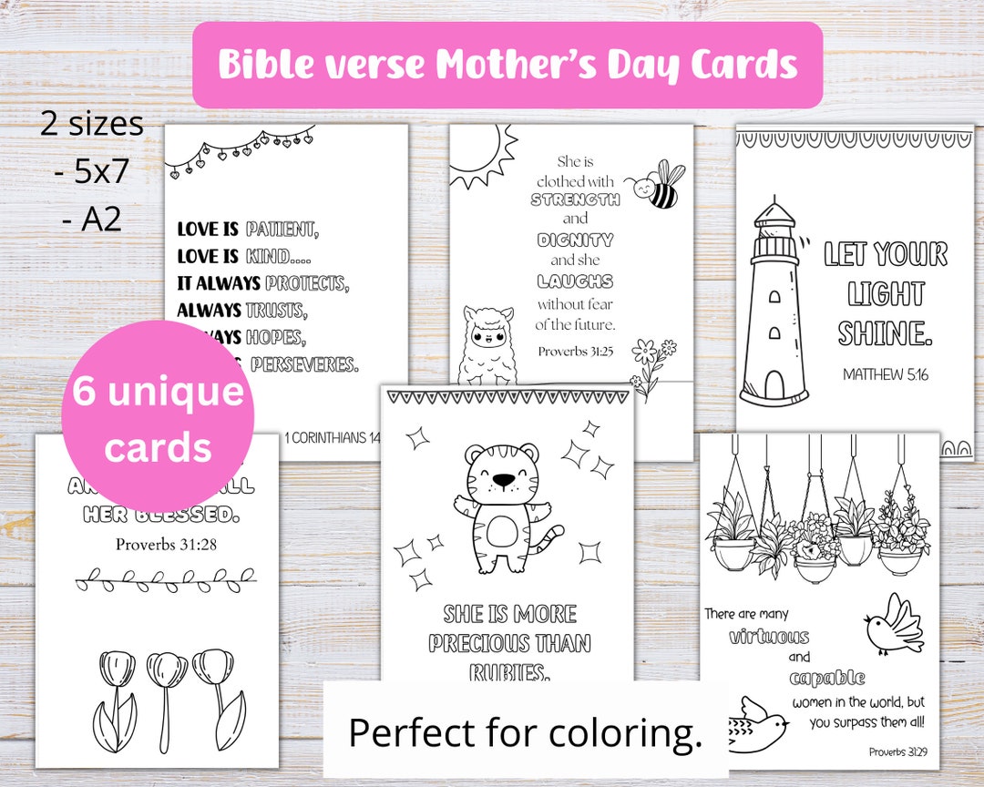 Bible Verse Mother's Day Cards | Mother's Day Cards to Color ...