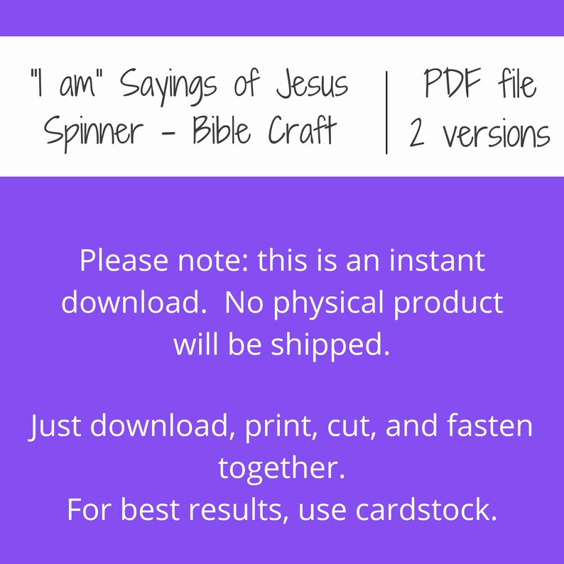 I Am Sayings of Jesus Bible Craft | "i Am" Statements of Christ ...