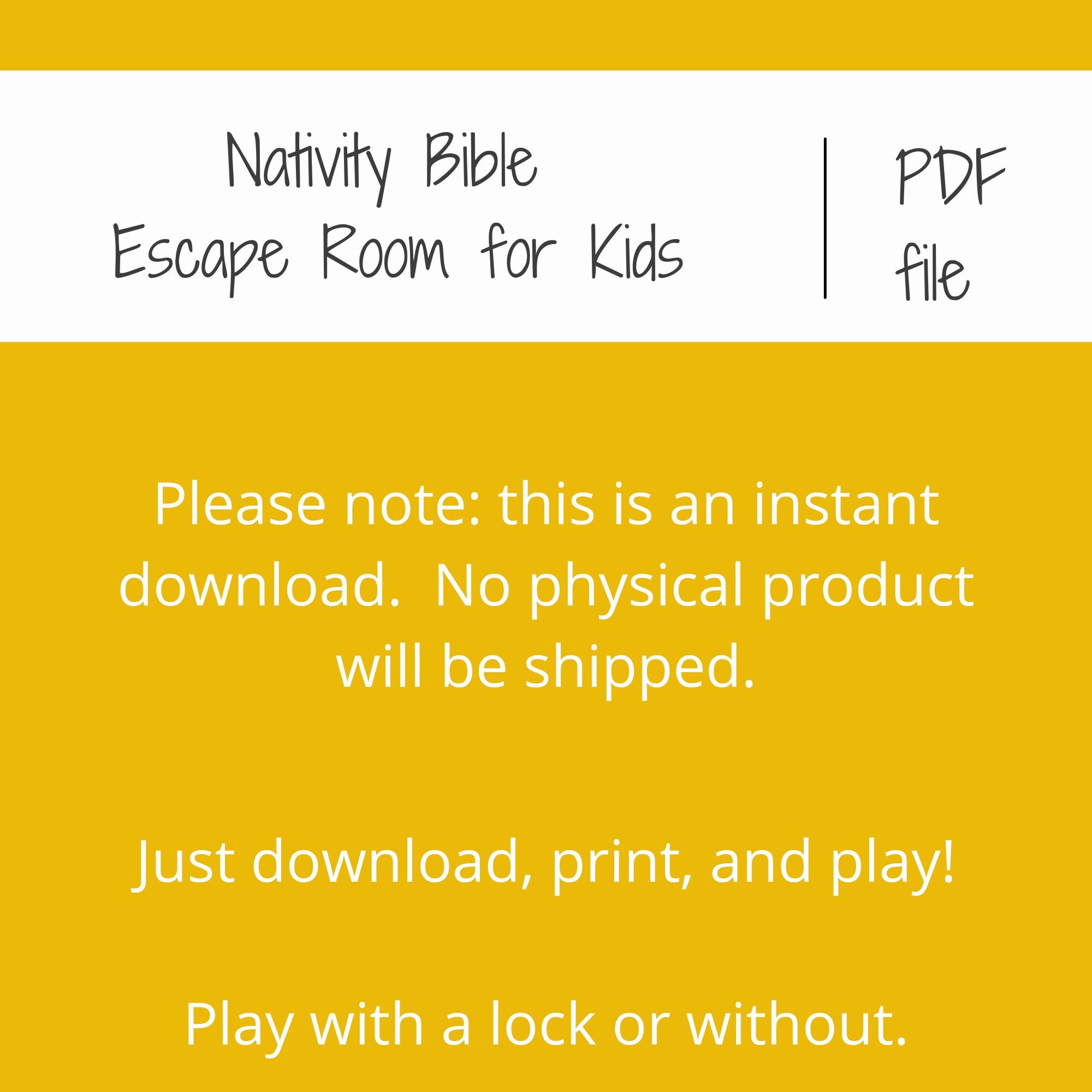 Printable Christmas Escape Room for Kids | Nativity Christmas Escape ...