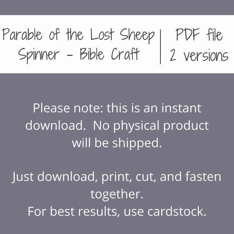 Parable of the Lost Sheep | Bible Activity | Sunday School Craft ...