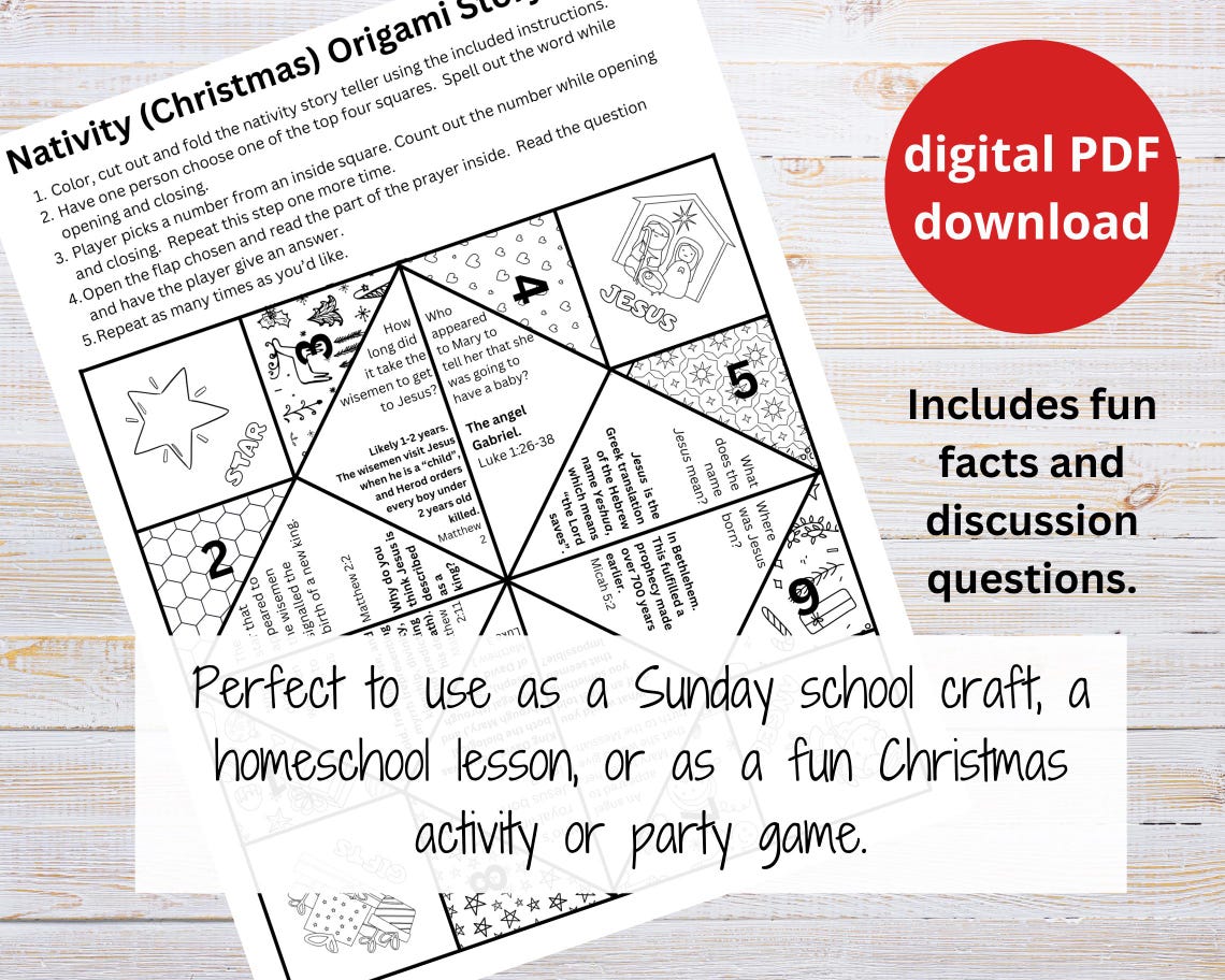 Nativity Christmas Coloring Page | Christmas Sunday School Game ...
