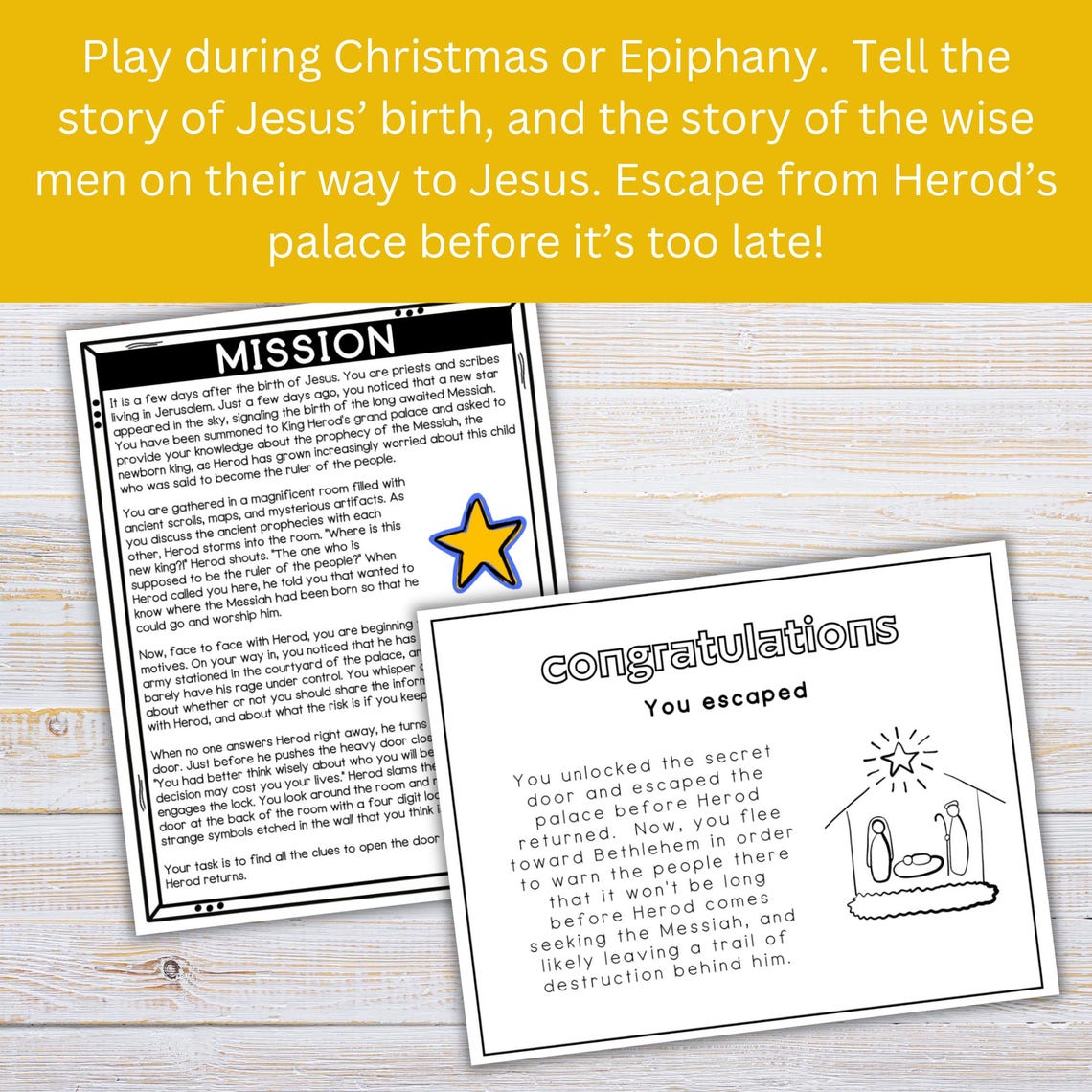 Printable Christmas Escape Room for Kids | Nativity Christmas Escape ...