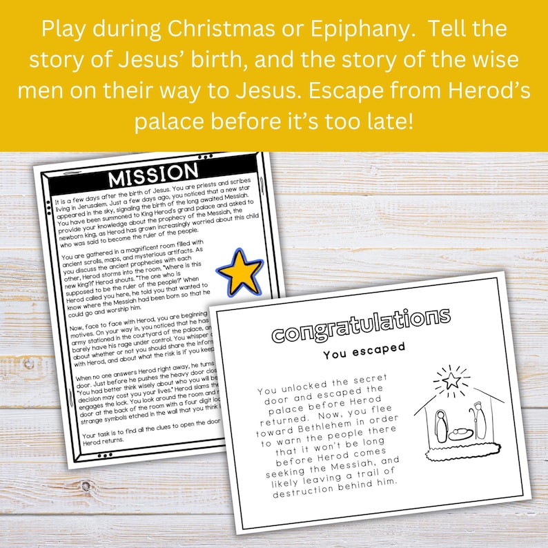 Printable Christmas Escape Room for Kids | Nativity Christmas Escape ...