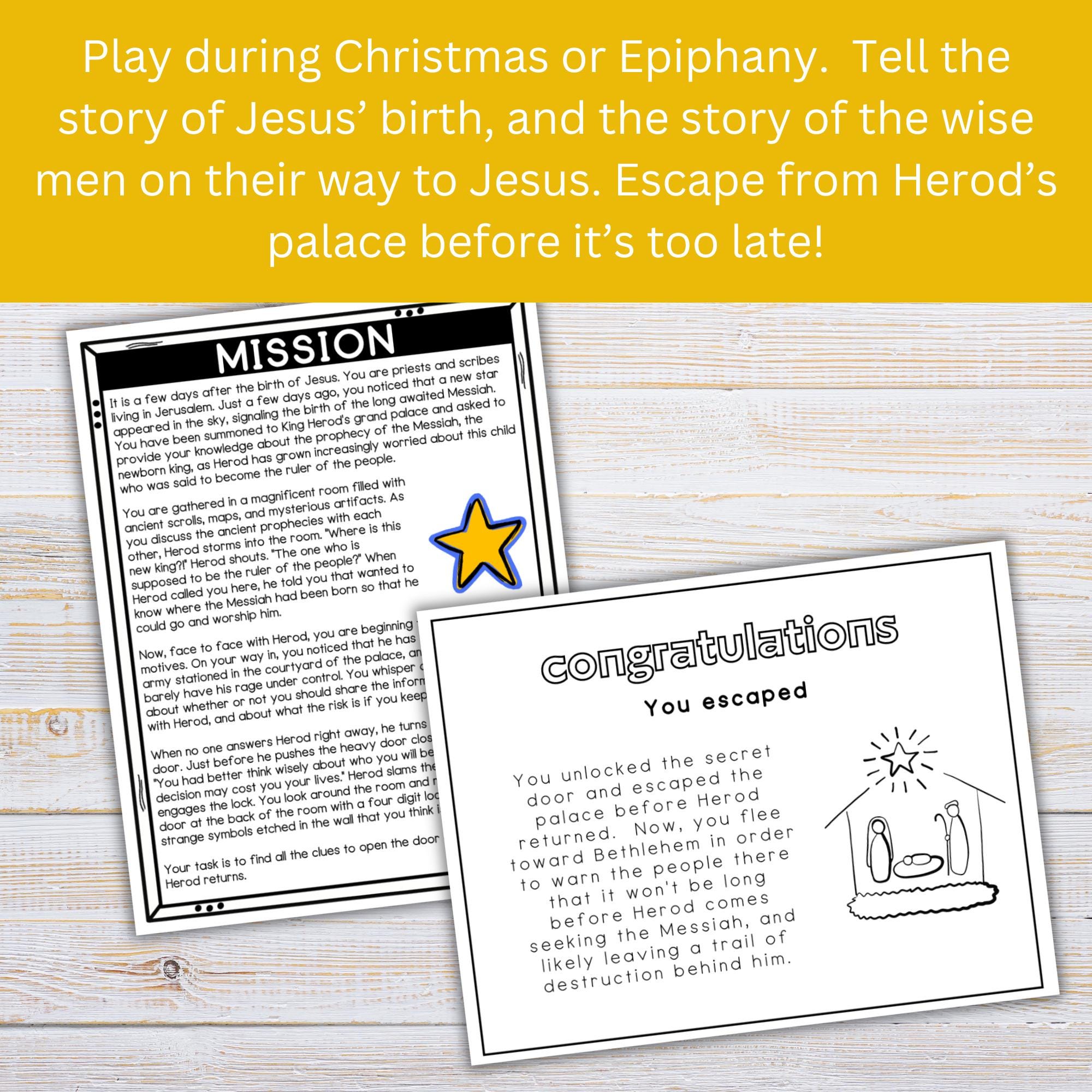 Printable Christmas Escape Room for Kids | Nativity Christmas Escape ...