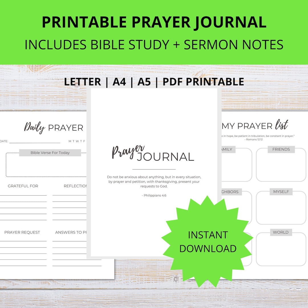 Printable Prayer Journal | Bible Study Journal | Faith Journal | ACTS ...