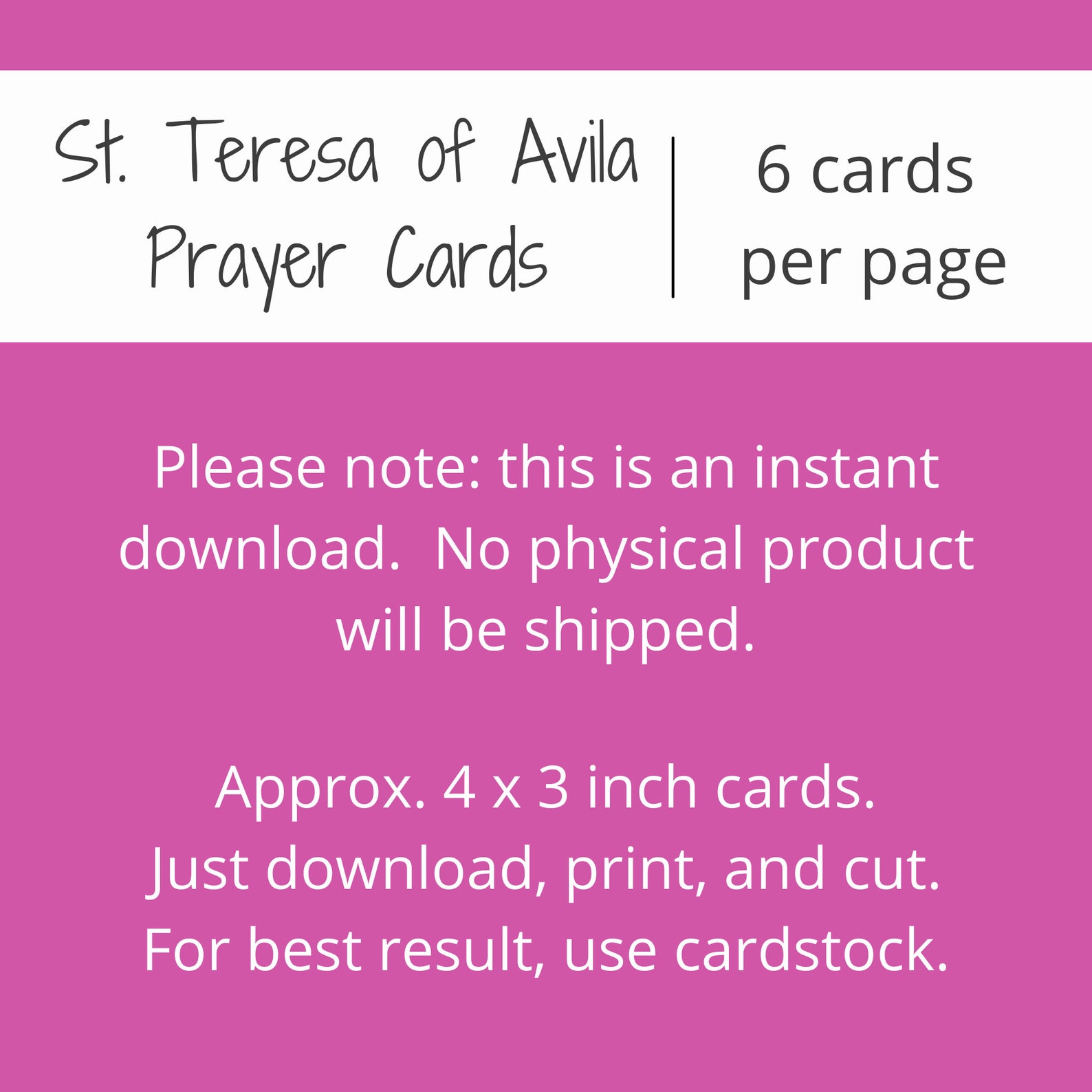 St Teresa of Avila Prayer Cards | Christ Has No Body but Yours ...