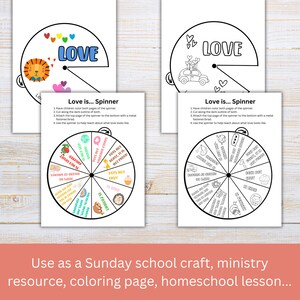 Gods Love Bible Craft Spinner | 1 Corinthians 13 Craft | Christian ...