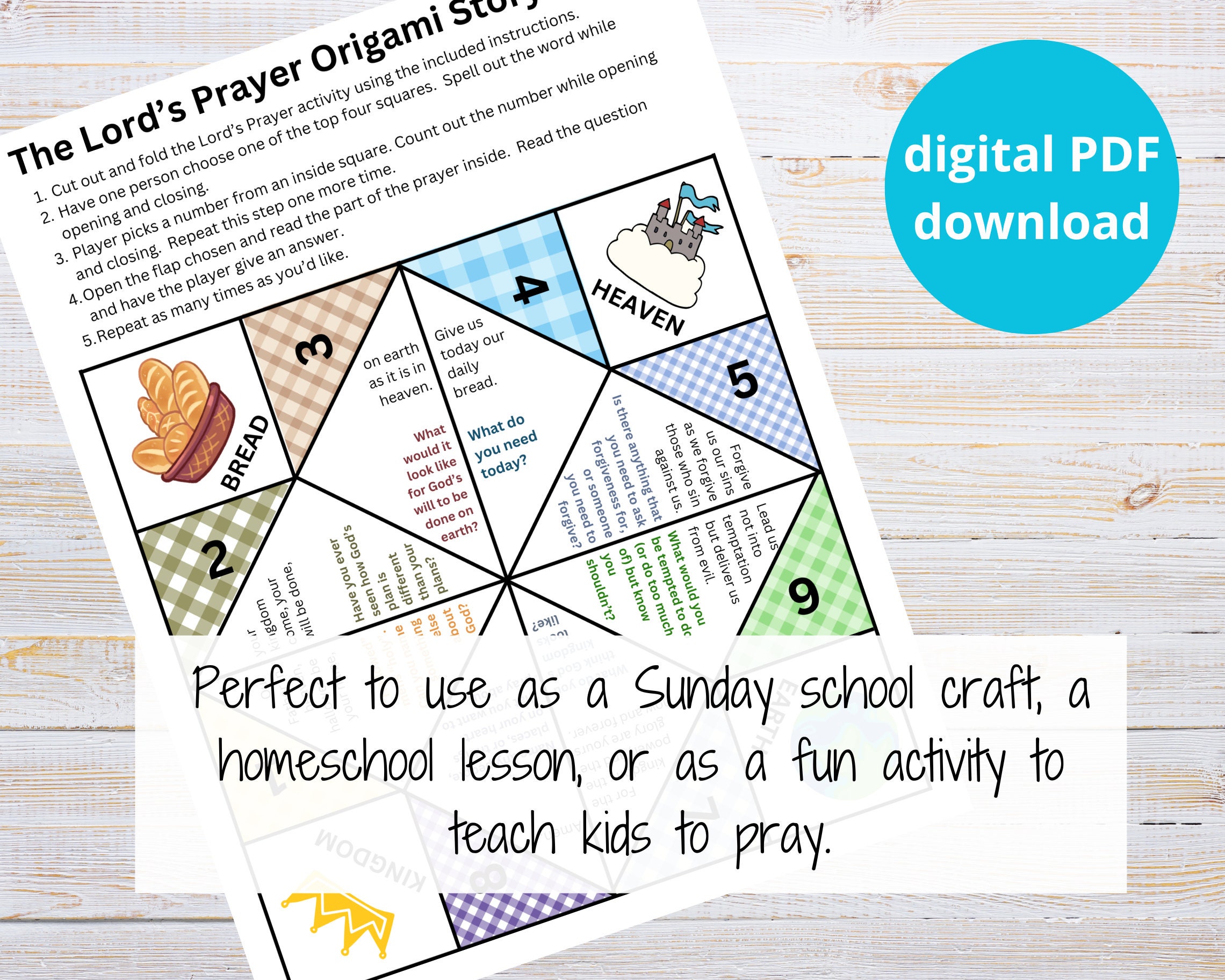 The Lord's Prayer Paper Craft | Lords Prayer Sunday School Activity ...