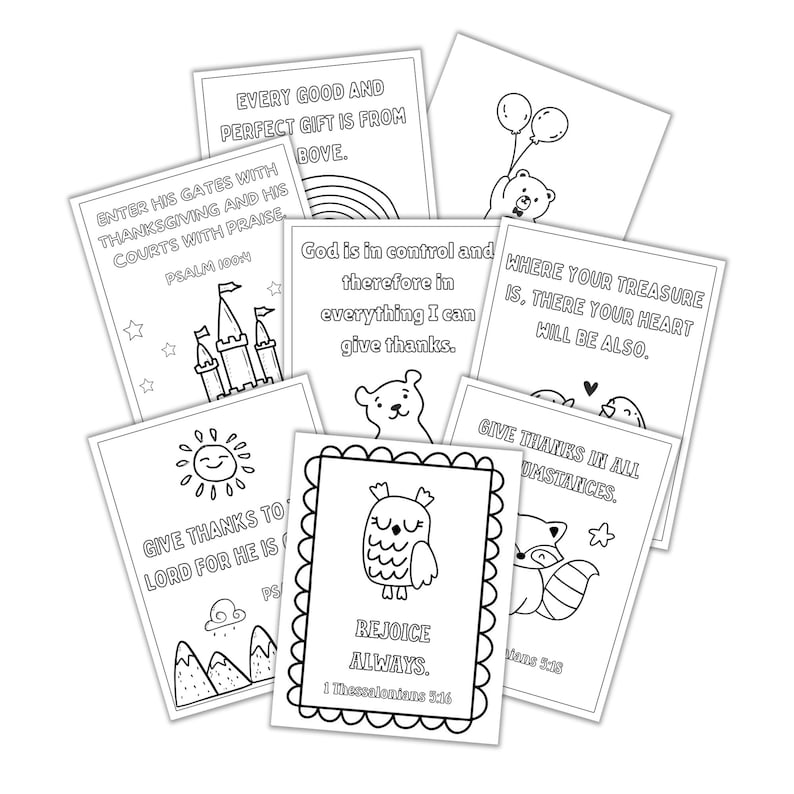 Bible Verse Gratitude Coloring Pages | Scripture Coloring Pages for ...