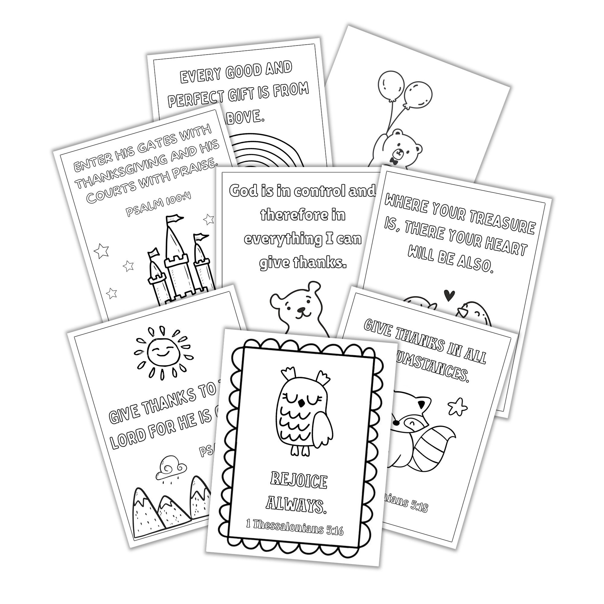 Bible Verse Gratitude Coloring Pages | Scripture Coloring Pages for ...