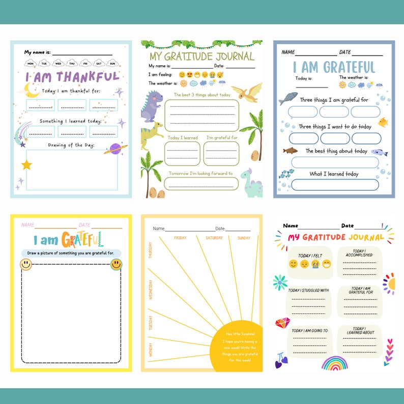 Printable Kids Gratitude Journal | Gratitude Journals for Boys and ...