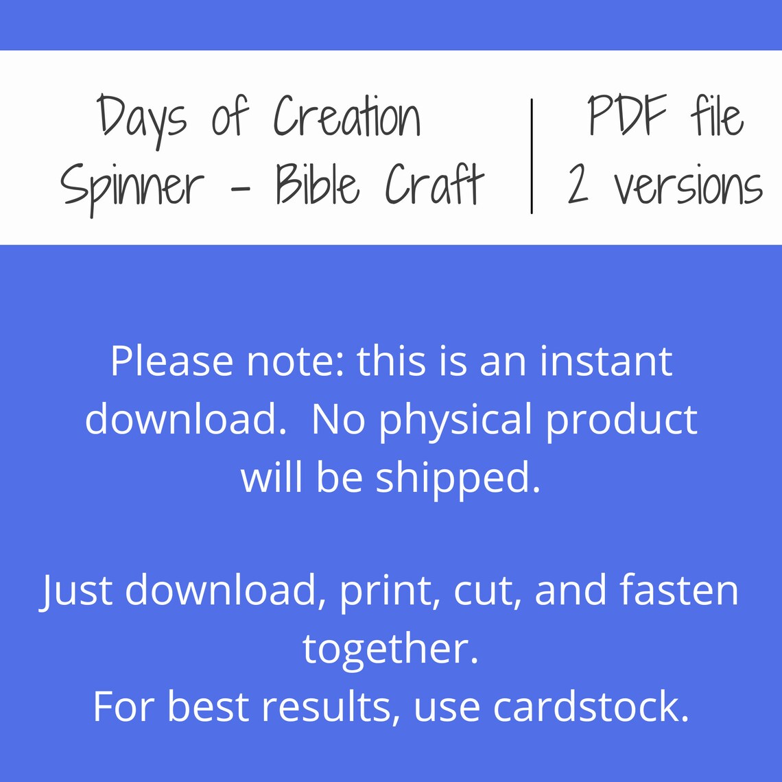 Days of Creation Craft for Kids | Sunday School Bible Craft Spinner ...