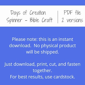 Days of Creation Craft for Kids | Sunday School Bible Craft Spinner ...