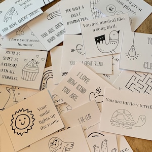 Compliment Cards | Kindness Cards to Color | Printable Positivity Cards ...