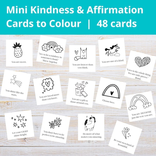 Printable Affirmation Cards for Kids Motivational Cards - Etsy
