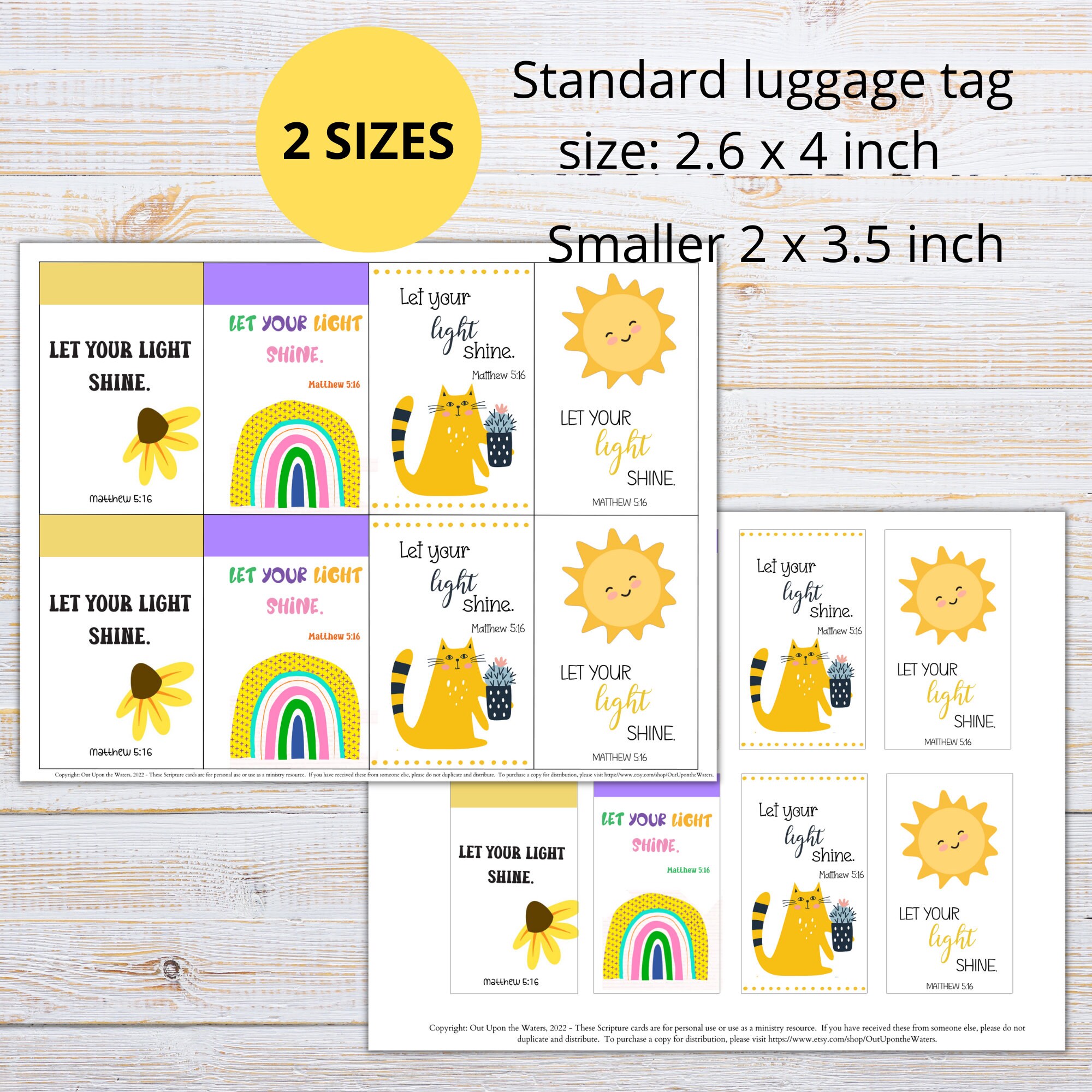 Backpack Tags | Mini Scripture Cards for Kids | Printable Bible Verse ...
