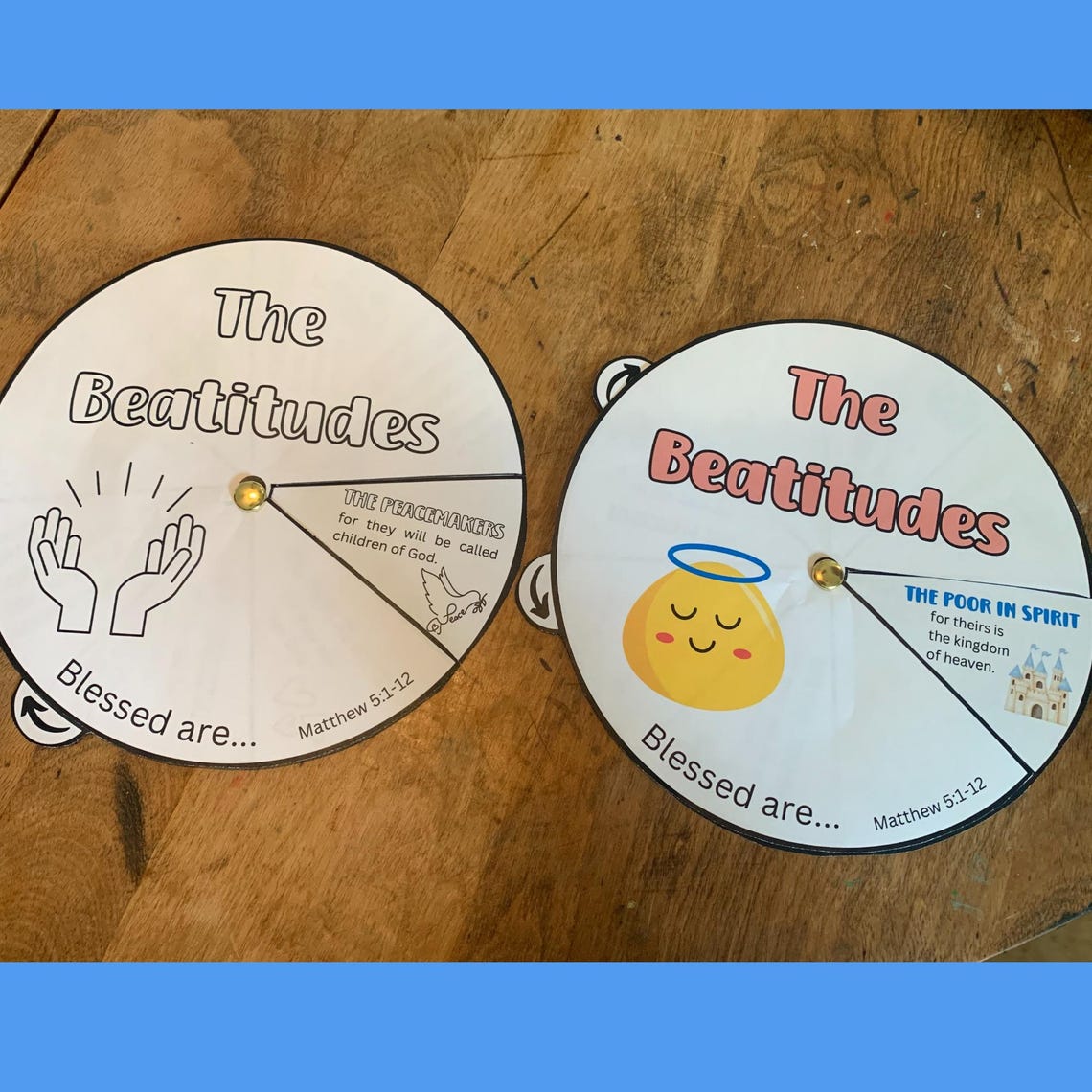 Beatitudes Bible Craft Story Spinner | Beatitudes Coloring Page ...