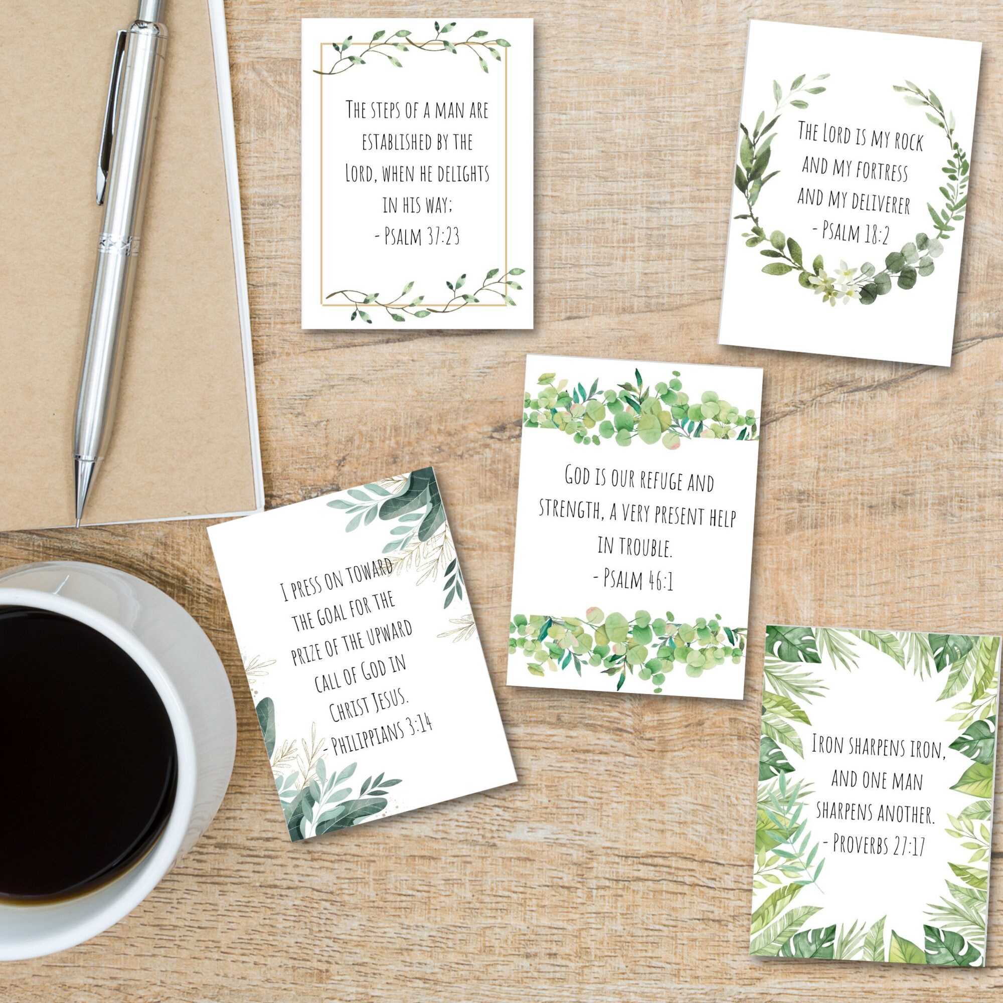 Men's Printable Bible Verse Cards | Small Scripture Cards | Bible Verse ...