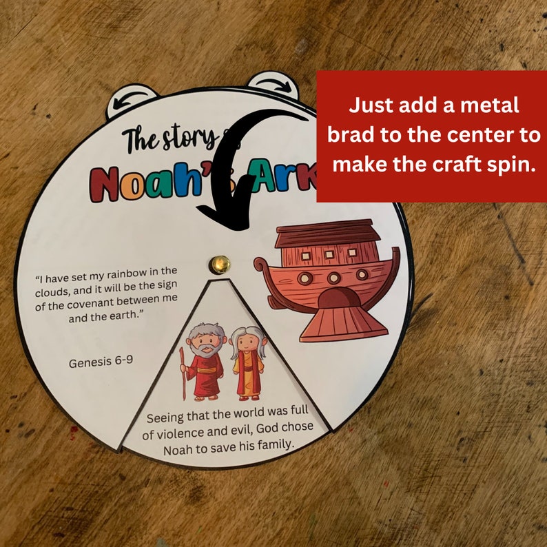 Noah's Ark Printable Bible Craft | Story Spinner | Noah's Ark Coloring ...