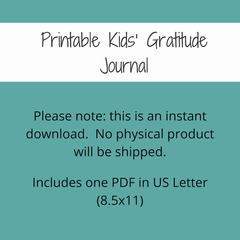 Printable Kids Gratitude Journal | Gratitude Journals for Boys and ...