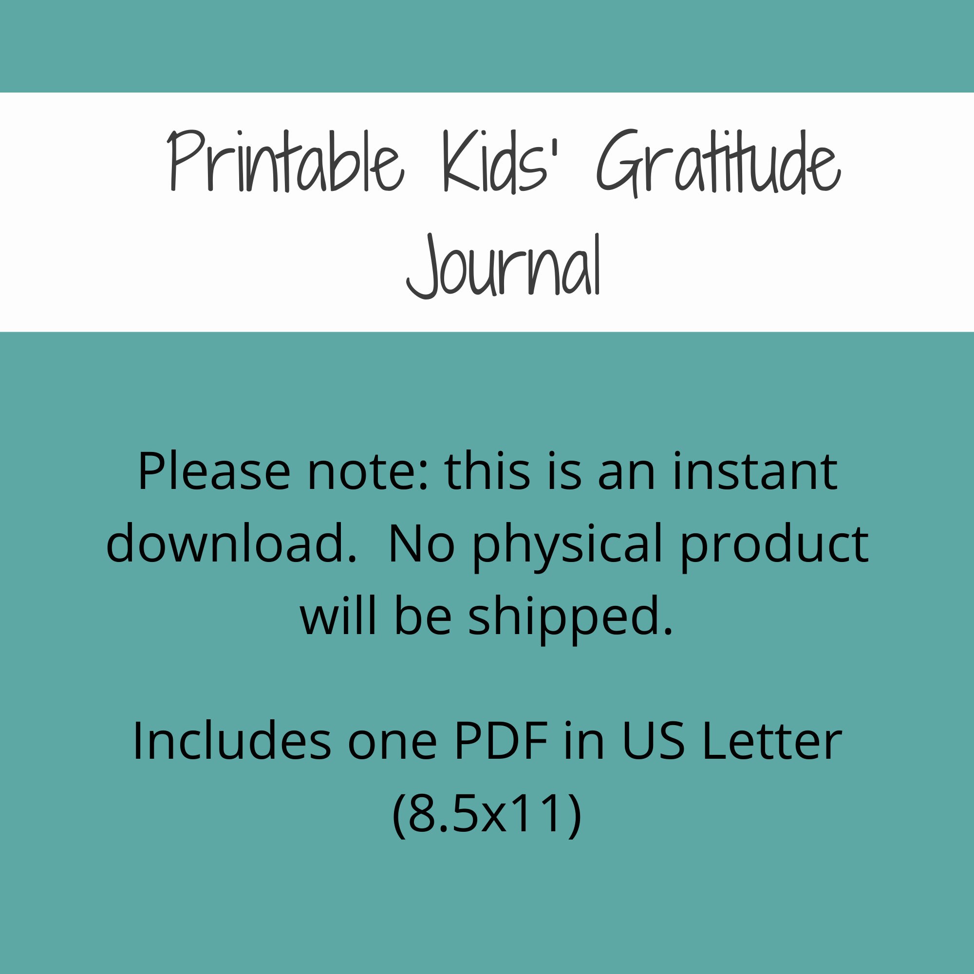 Printable Kids Gratitude Journal | Gratitude Journals for Boys and ...