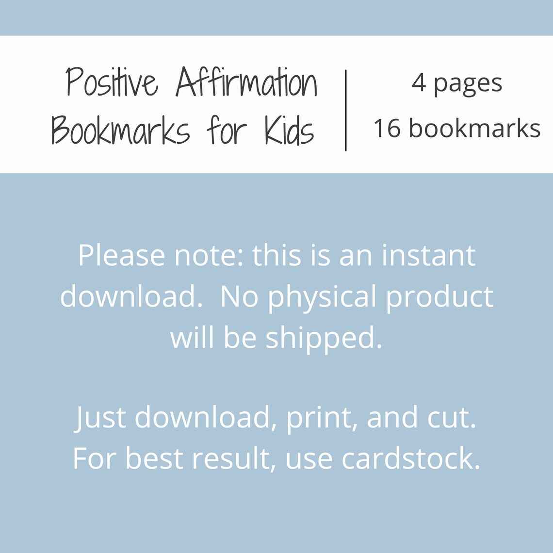 Positive Affirmation Bookmarks for Kids | Affirmation Printable ...