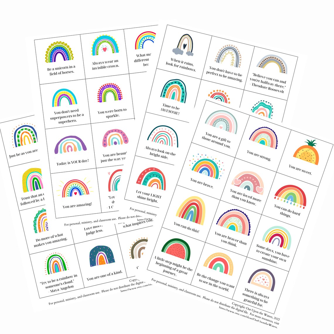 Rainbow Kindness Cards PRINTABLE | Compliment Cards for Kids | Lunchbox ...