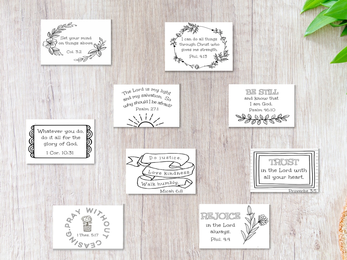 Printable Scripture Cards - Bible Verse Coloring, Blank Note Cards ...