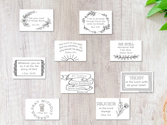 Printable Scripture Cards Bible Verse Coloring Blank Note - Etsy India