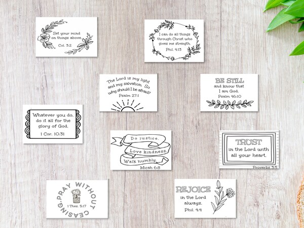 Printable Scripture Cards Bible Verse Coloring Blank Note - Etsy Canada