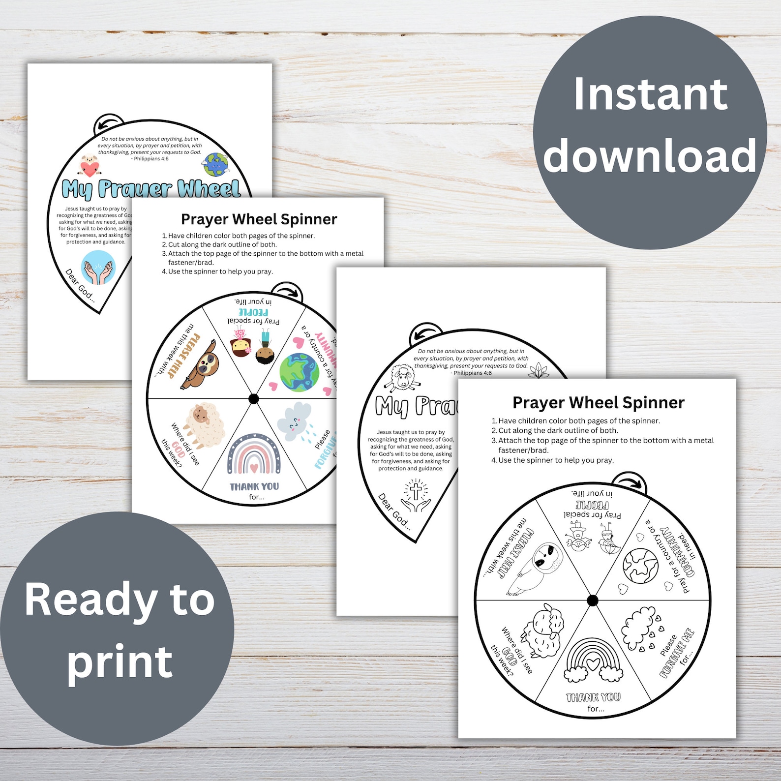 How to Pray Prayer Wheel | Sunday School Craft | Prayer Coloring Wheel ...