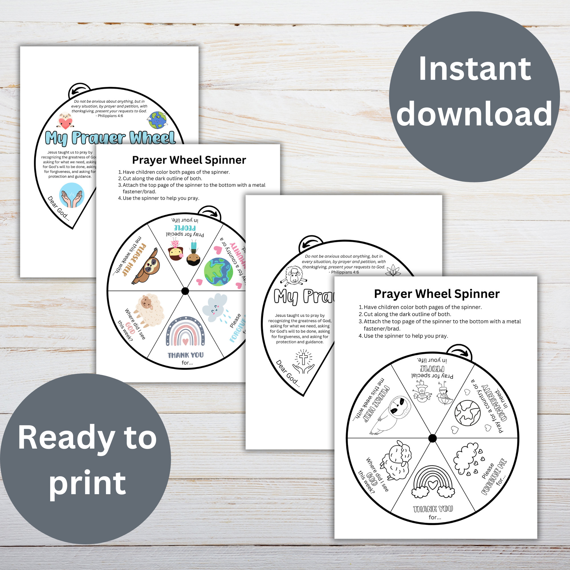 How to Pray Prayer Wheel | Sunday School Craft | Prayer Coloring Wheel ...