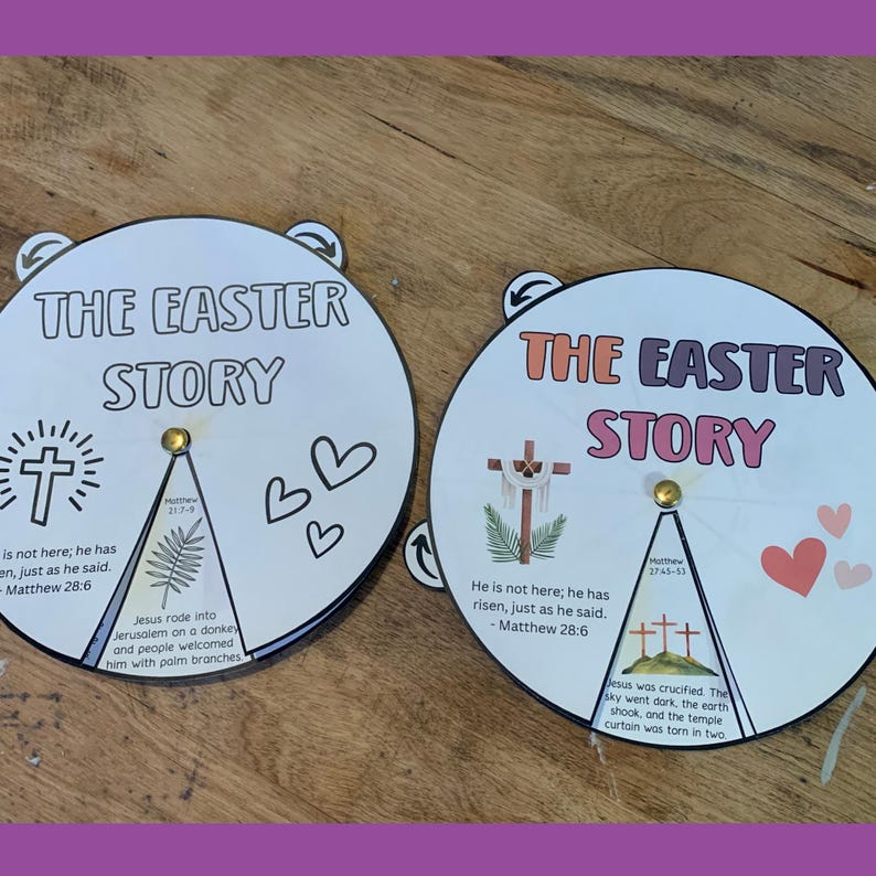 Easter Bible Story Coloring Wheel | Easter Sunday School Craft | the ...