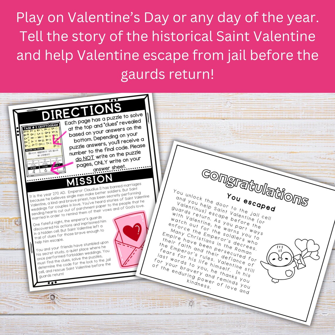 Valentine's Day Escape Room | Saint Valentine Escape Room for Kids ...