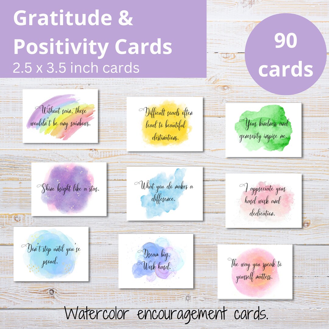 Watercolor Encouragement Cards | Gratitude and Affirmation Cards ...