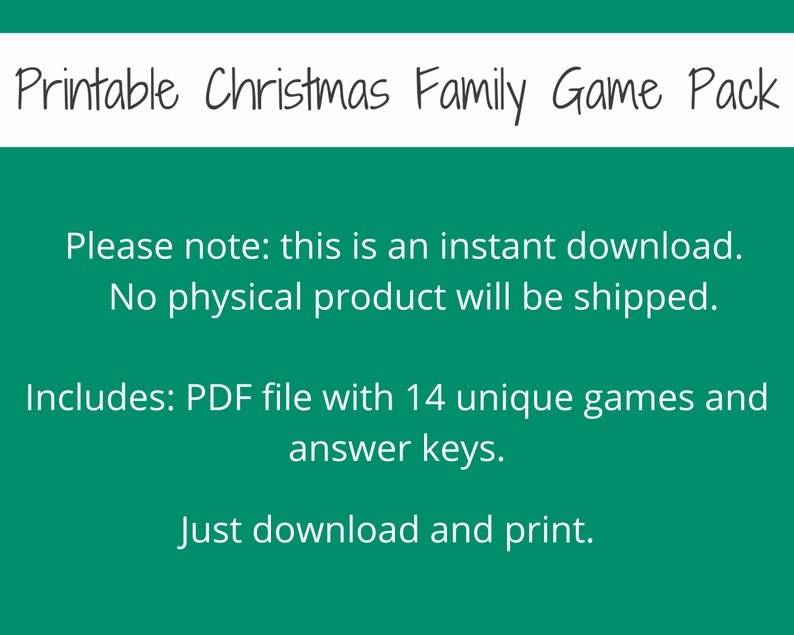 Printable Christmas Games Bundle | Christmas Party Games | Family Game ...