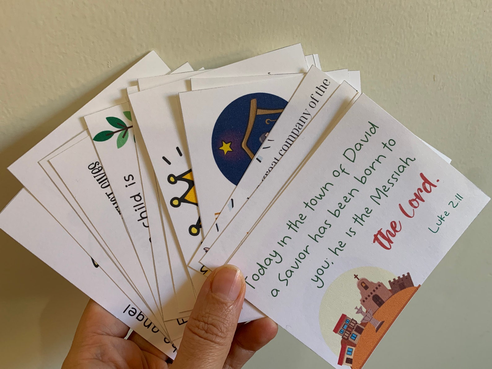 Christmas Bible Verse Note Cards Printable Scripture Cards for Kids ...