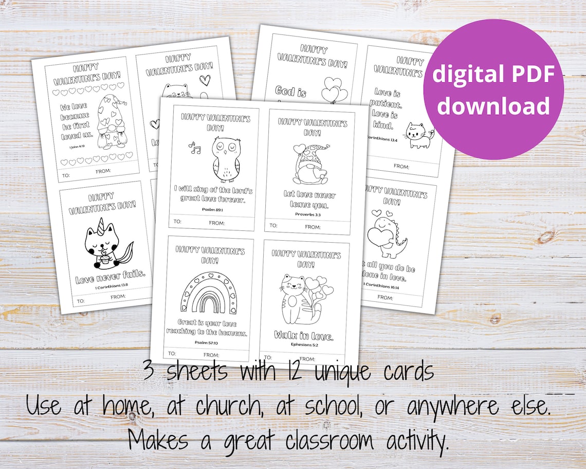 Printable Valentines to Color | Christian Valentine | Sunday School ...