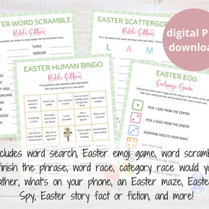 Bible Easter Games Bundle | Christian Easter Games for Kids and Adults ...