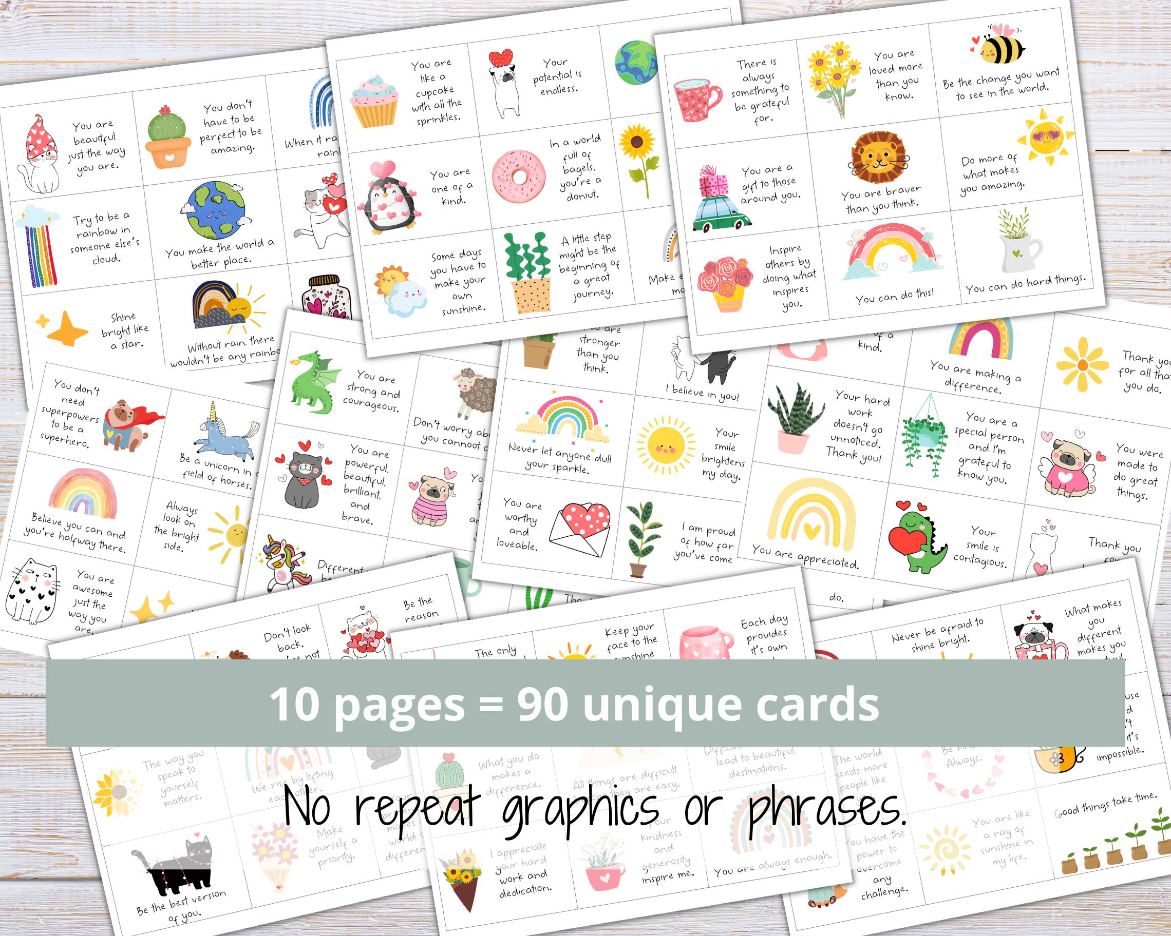 Printable Gratitude Cards | Affirmations and Compliments | Mini ...